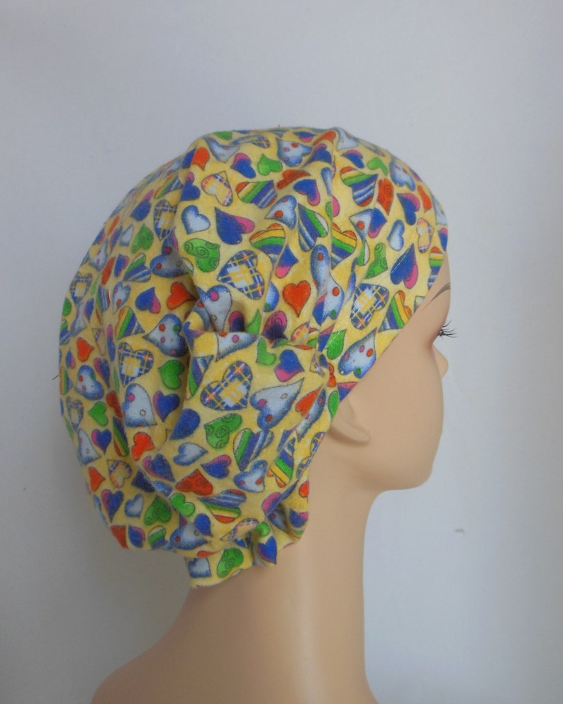 Toddler Hair Snood With 18" Doll Hospital Outfit, Hearts on Yellow ...