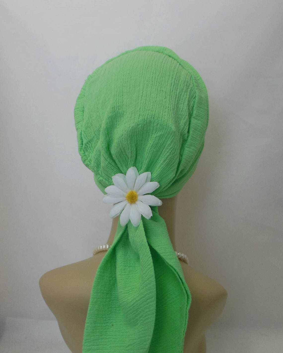 Gauze Scarf Turban Mint Green Chemo Volumizer Headwear 15"ties - Etsy