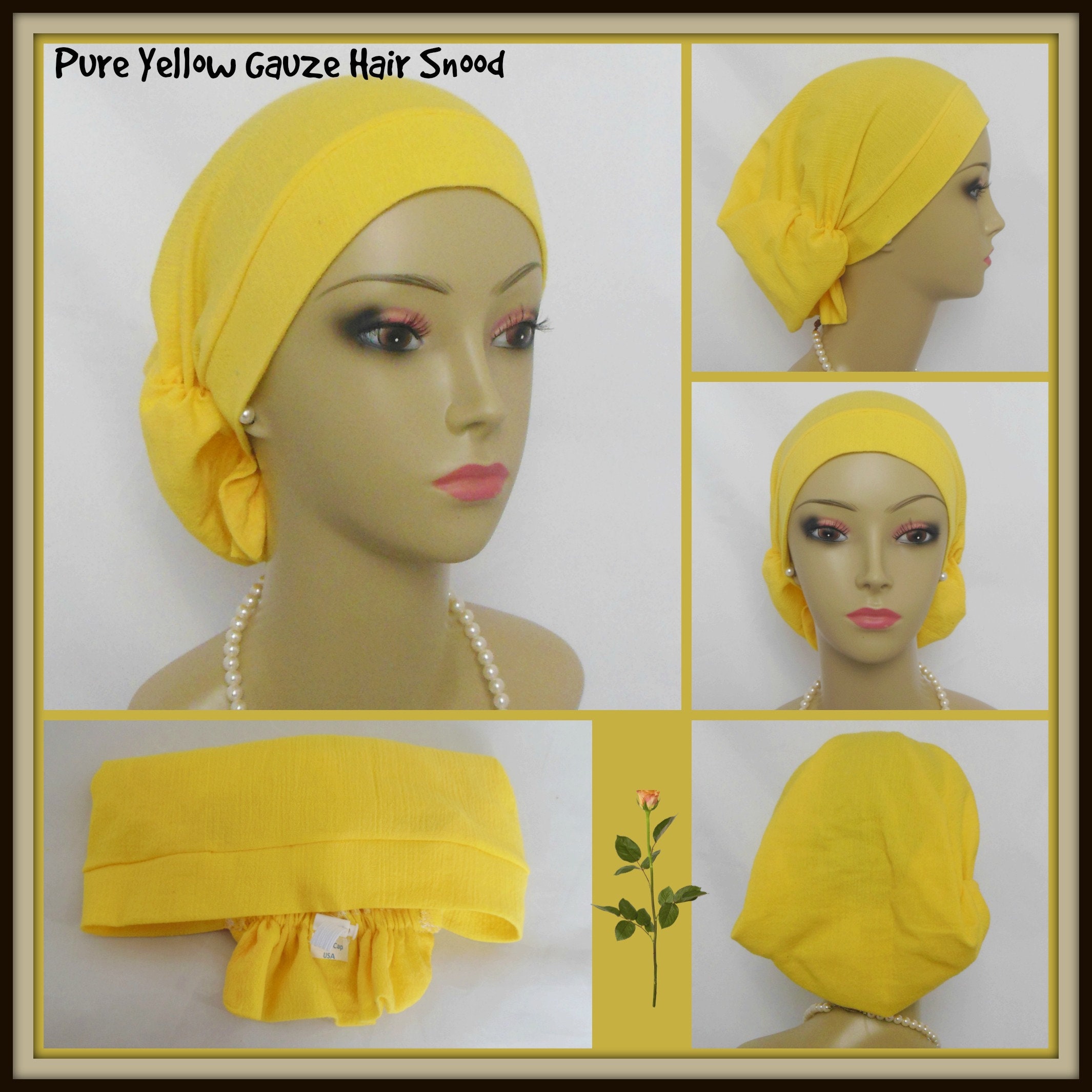 Pastel Gauze Scrub Caps, Hair Snood Turban. Breathable Volumizer Chemo ...