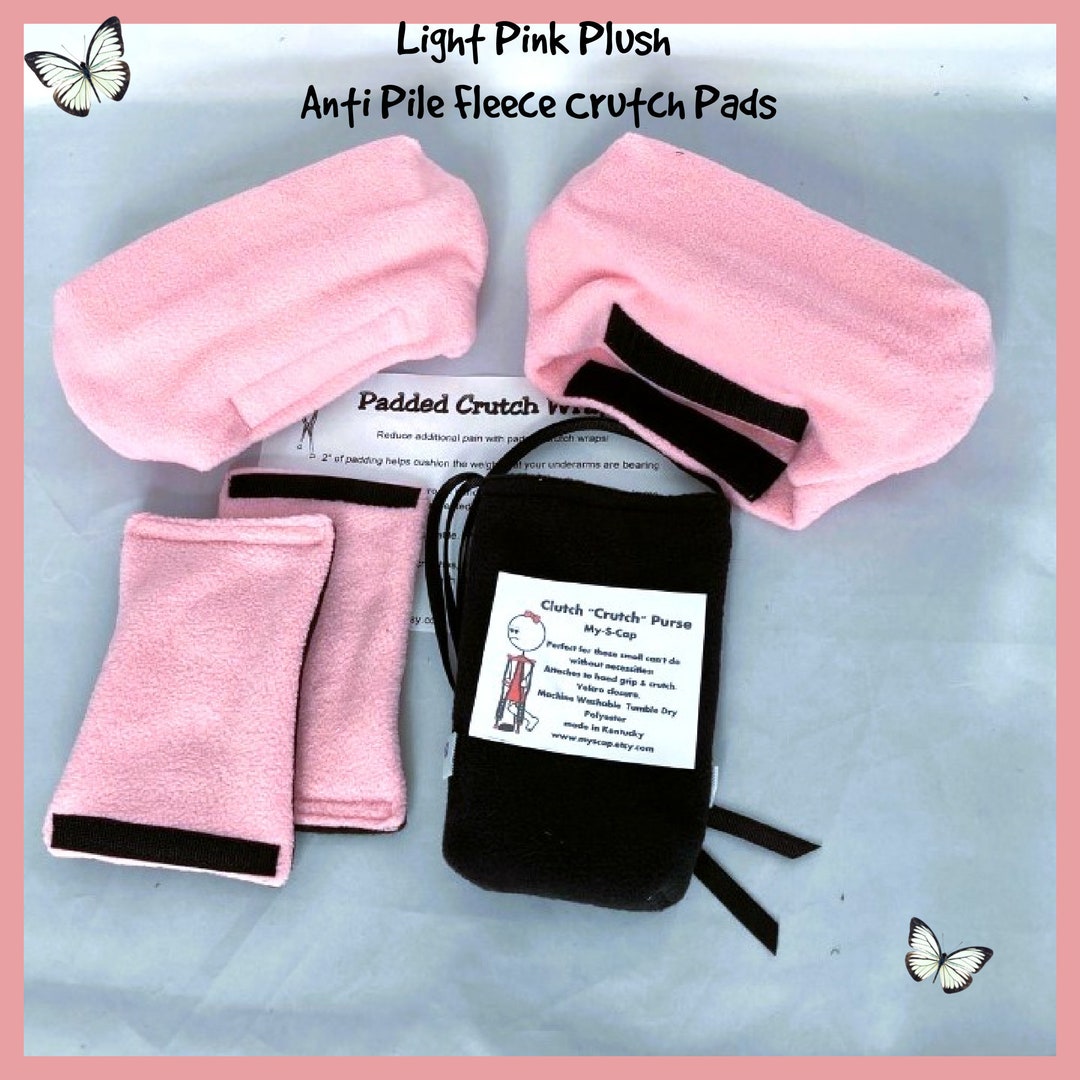 Crutch Pads Pink Peach Fleece Bounce Back Padding Crutch Cover - Etsy