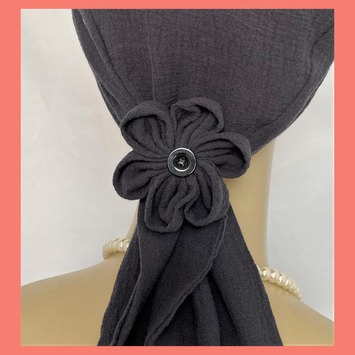 Gauze Scarf Turban Dark or Medium Gray Volumizer Chemo - Etsy