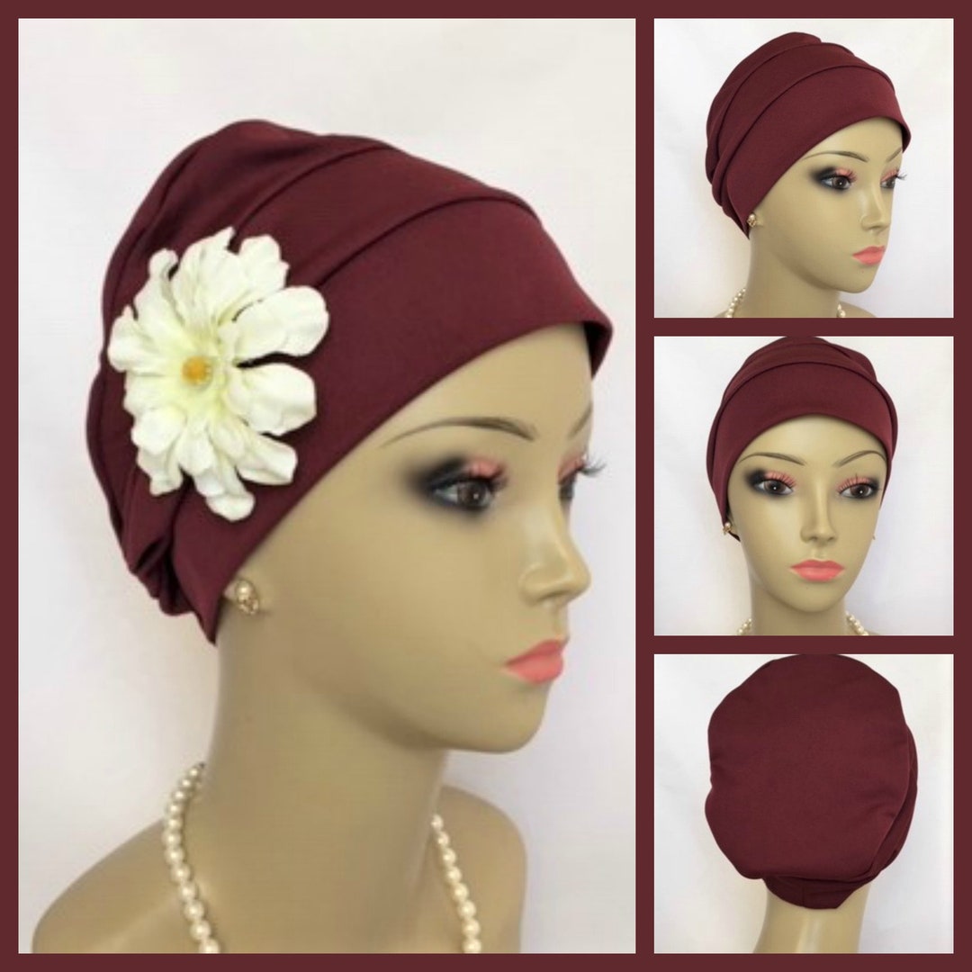 Satin Jersey Pillbox Turban, Dressy Chemo Headwear, Cancer Patient Hair ...