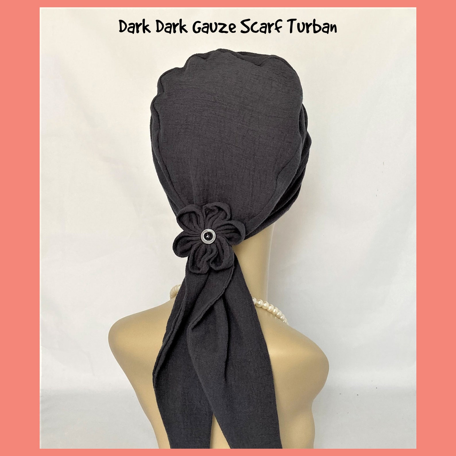 Gauze Scarf Turban Dark or Medium Gray Volumizer Chemo - Etsy