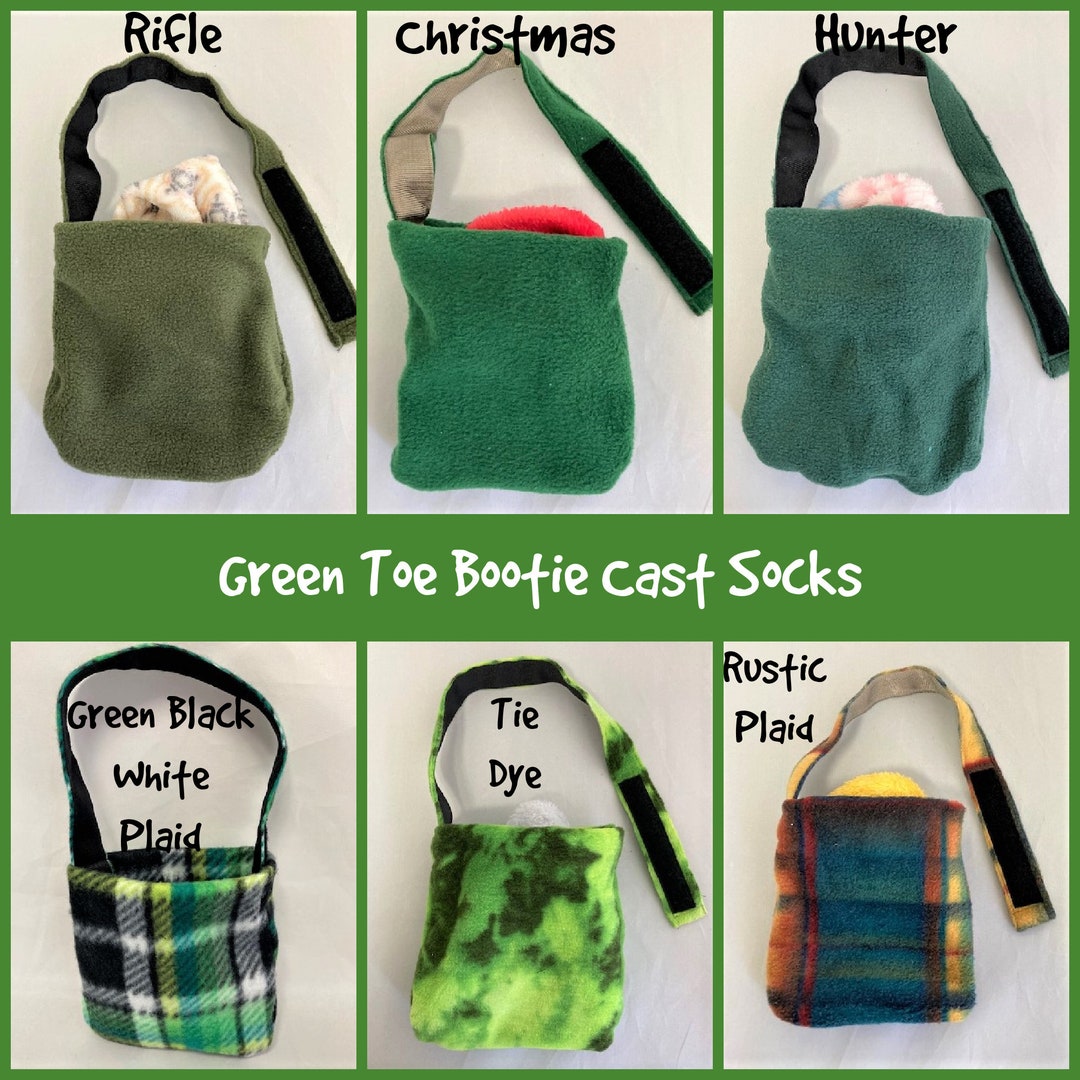 Green Fleece Foot Cast Toe Bootie,toe Warmer Cast Sock, Neutral Case ...