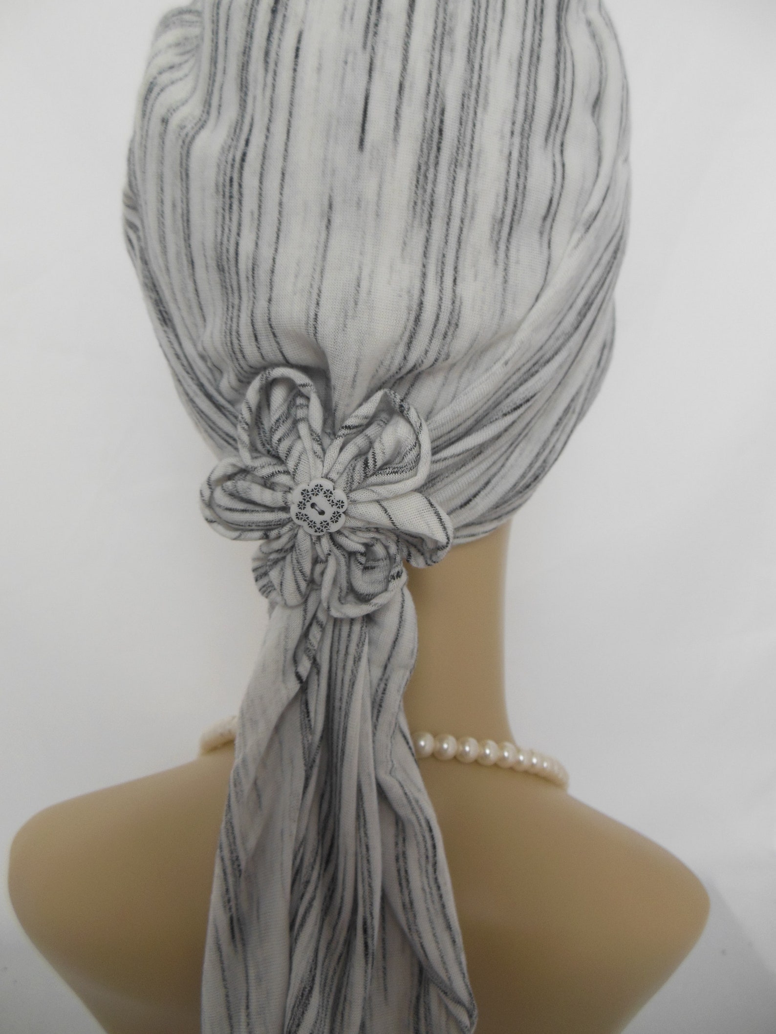 Pewter White Scarf Turban 14Ties Volumizer Chemo | Etsy