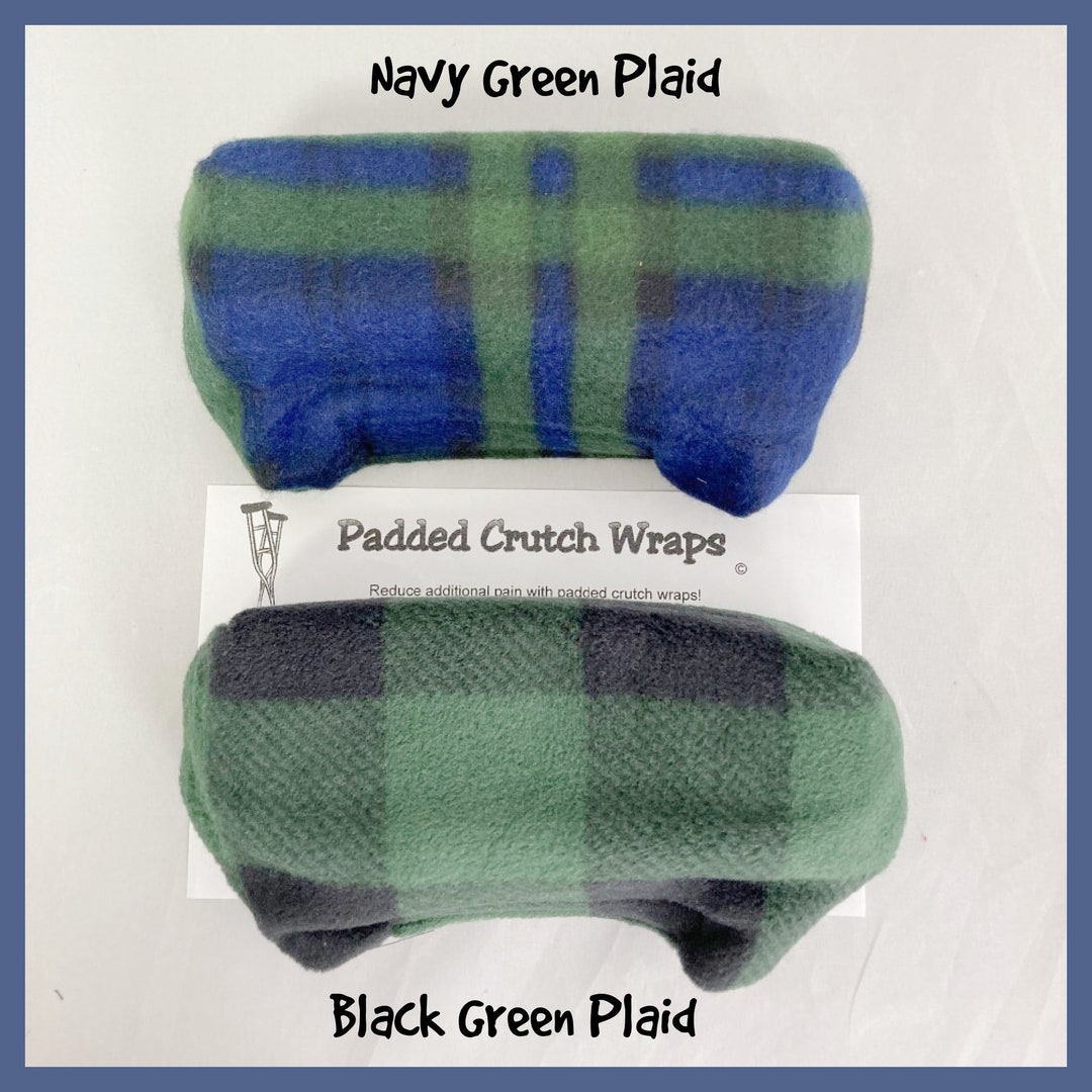Navy Green Plaid Fleece Multch Pads, Green Black Plaid Bounce Back ...