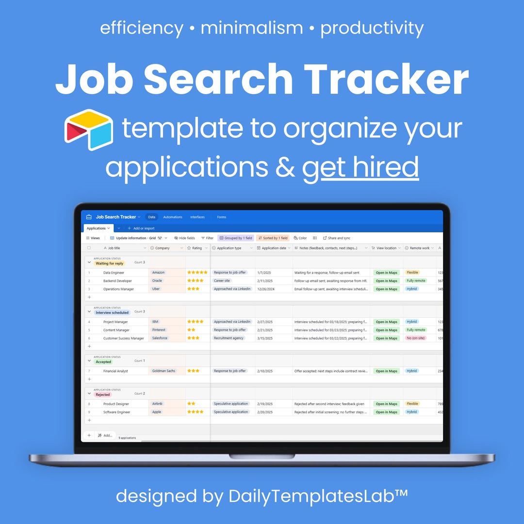 Job Search Tracker: Organize Your Job Hunt and Get Hired - Airtable ...