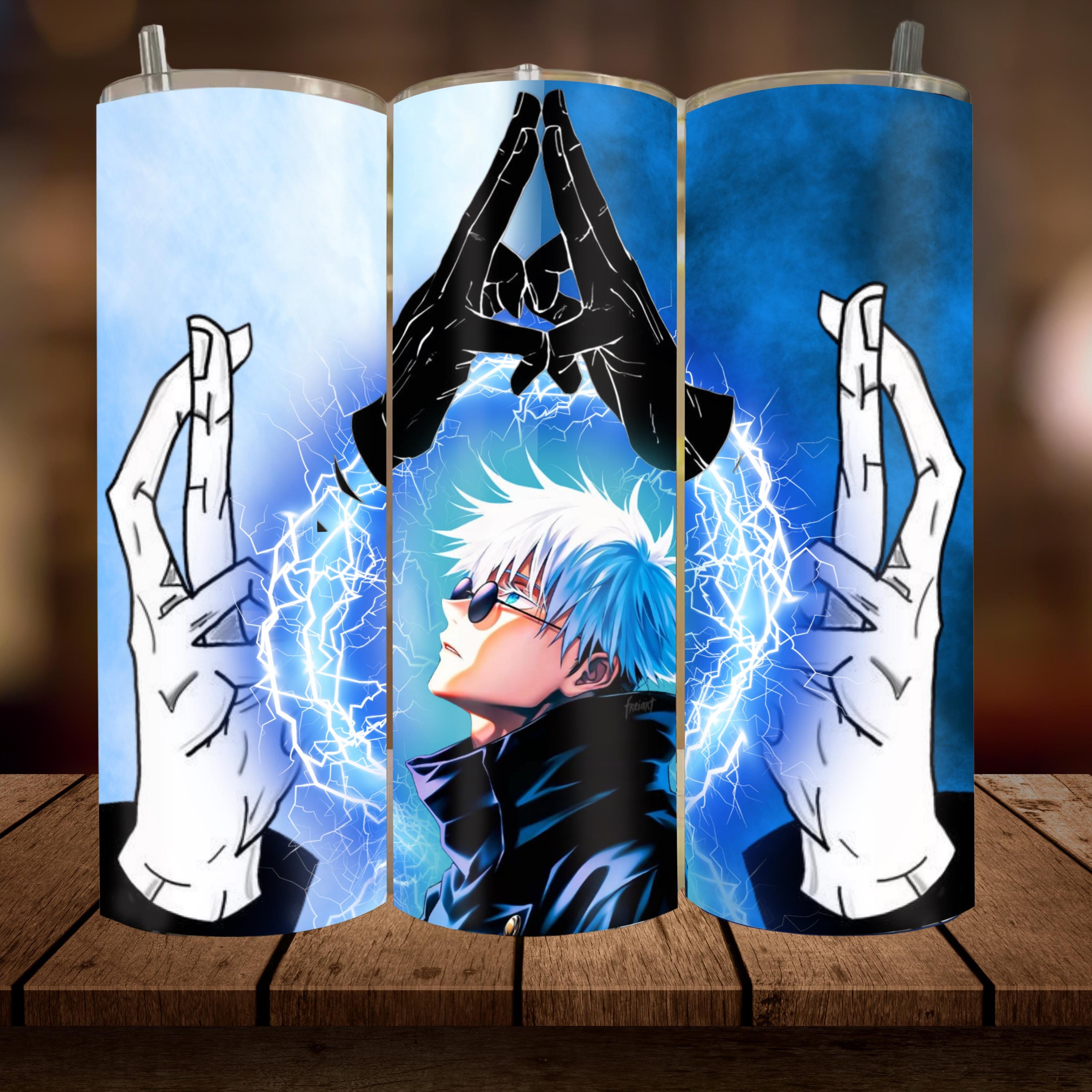 Gojo Satoru, Tumbler Wrap – Jujutsu Kaisen Inspired 20oz Skinny Tumbler ...