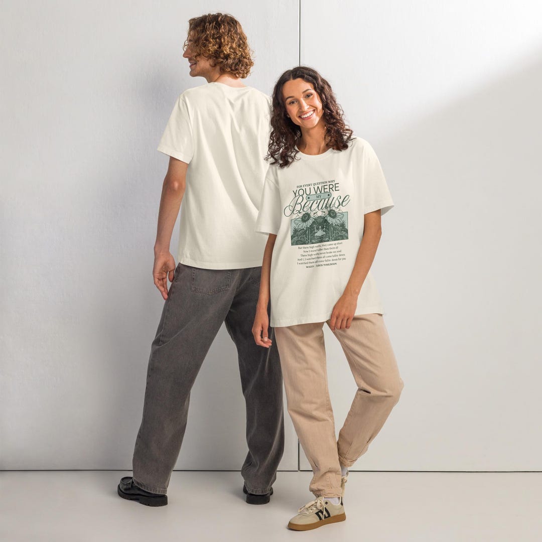 Louis Tomlinson Sunflower Tee: Walls Lyrics, Vintage-wash Oversized T ...