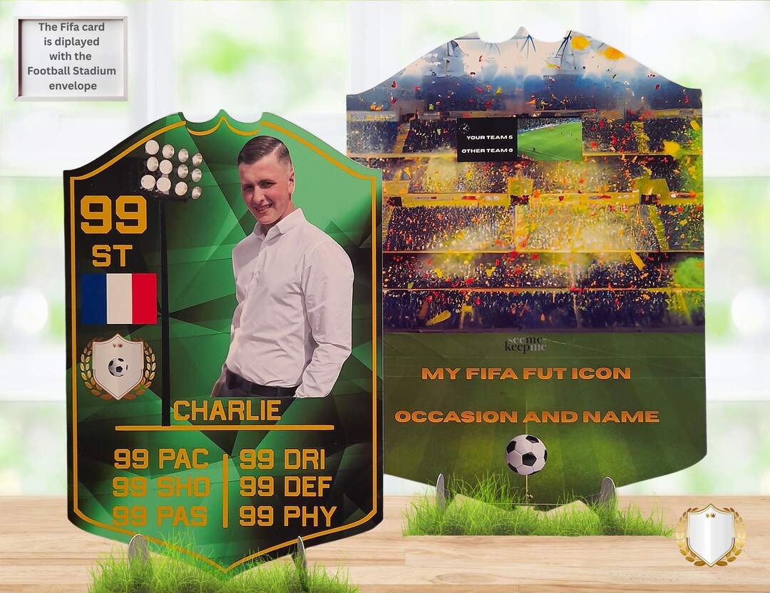 Personalized FIFA Style Birthday Card Green| Football Gift With Shaped ...