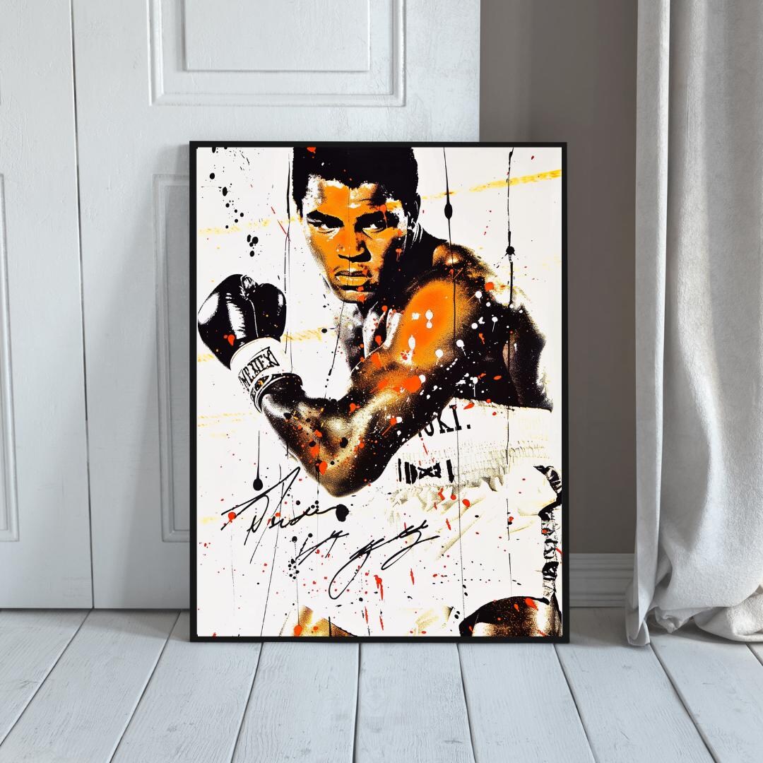 Muhammad Ali Printable Wall Art - Pop Art Boxing Legend Portrait - Bold ...