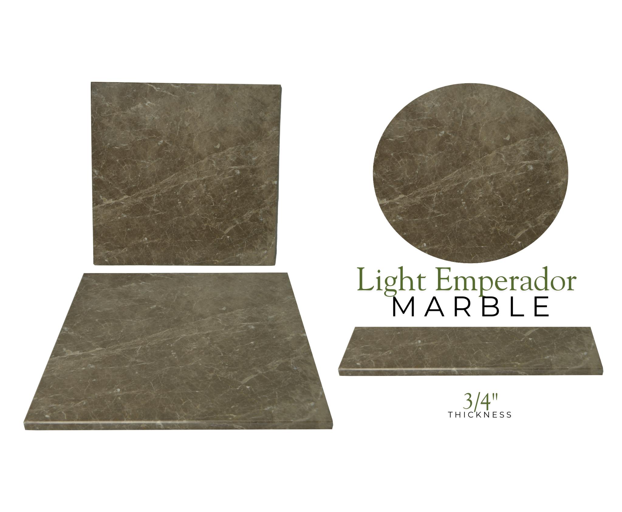 Custom Sizes & Shapes Light Emperador Marble Tops for Table, Dresser ...