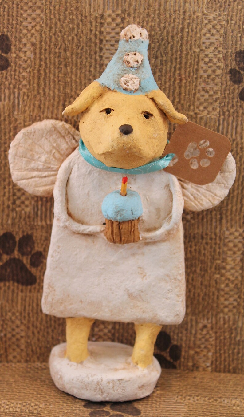 Yellow Lab Birthday Angel OOAK Handmade From Papier Mache - Etsy