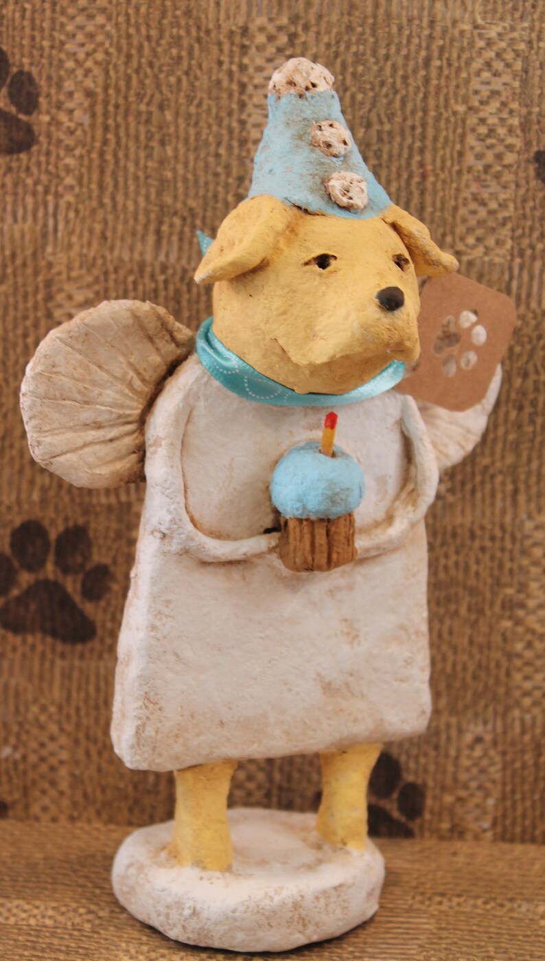 Yellow Lab Birthday Angel OOAK Handmade From Papier Mache - Etsy