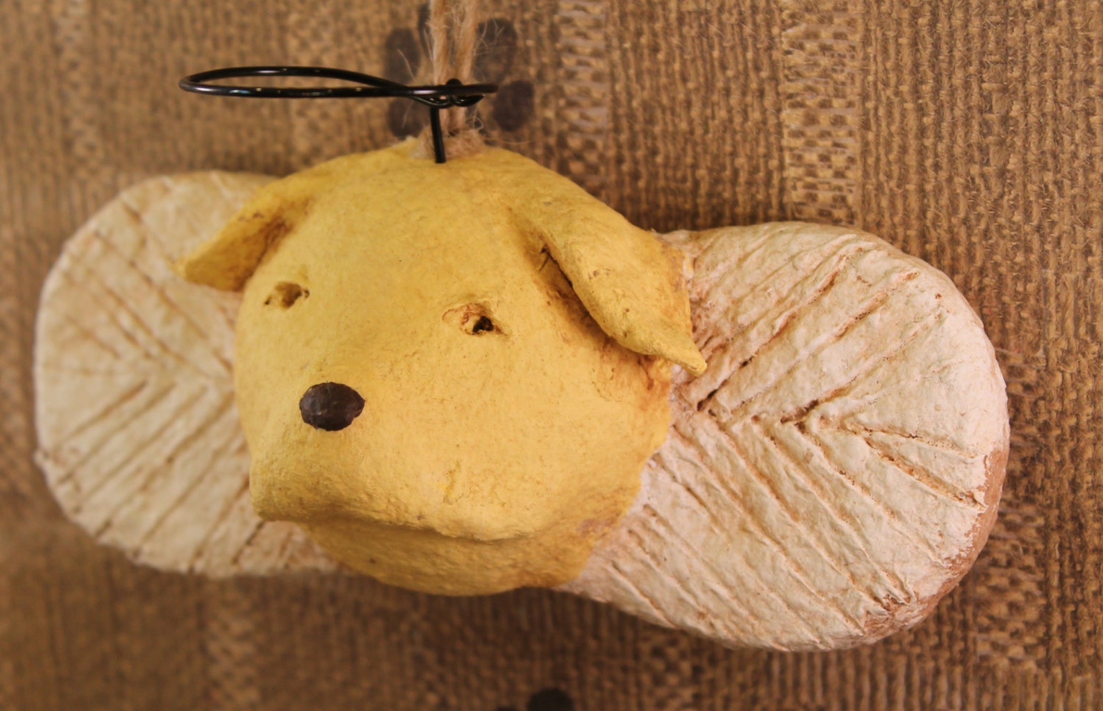 Yellow Lab Angel Ornament OOAK Hand-sculpted From Papier | Etsy