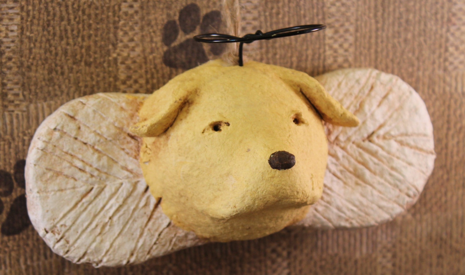 Yellow Lab Angel Ornament OOAK Hand-sculpted From Papier | Etsy