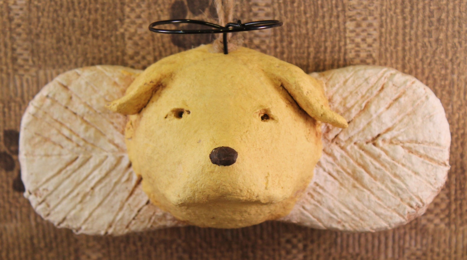 Yellow Lab Angel Ornament OOAK Hand-sculpted From Papier | Etsy