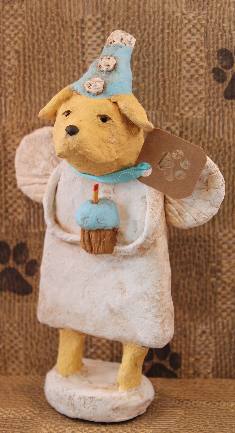 Yellow Lab Birthday Angel OOAK Handmade From Papier Mache - Etsy