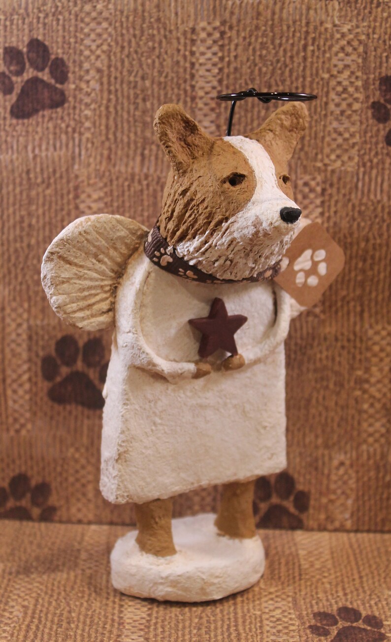 Corgi Angelhandmade From Paper Mache Corgi Angel Figurine - Etsy