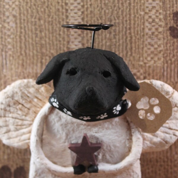 Black Lab Figurine Angel - Etsy