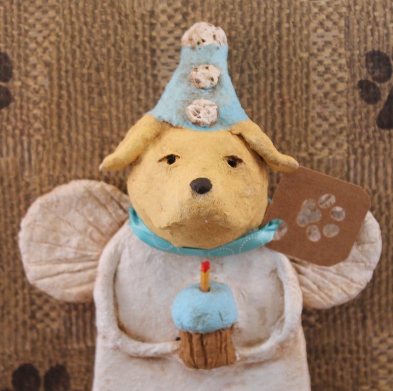 Yellow Lab Birthday Angel OOAK Handmade From Papier Mache - Etsy