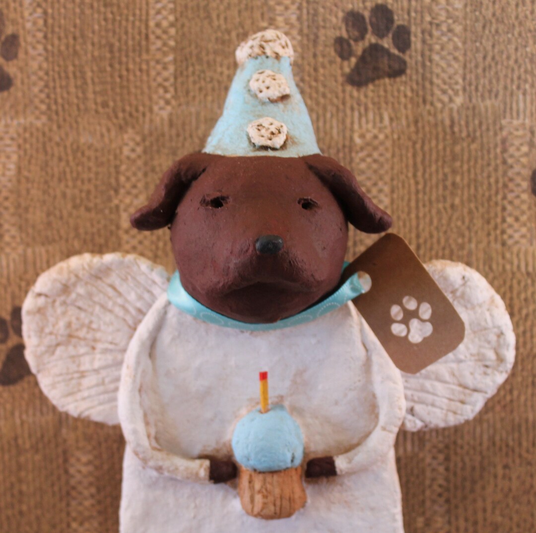 Hand-sculpted Papier Mache Chocolate Lab Birthday Angel - Etsy