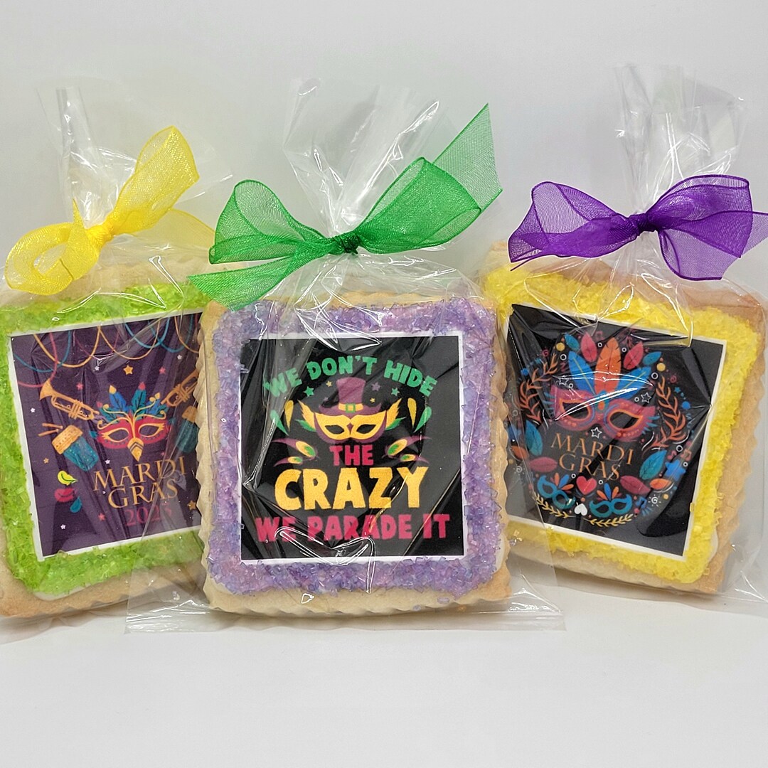 Mardi Gras Fat Tuesday Cookie Favors--1 Dozen - Etsy