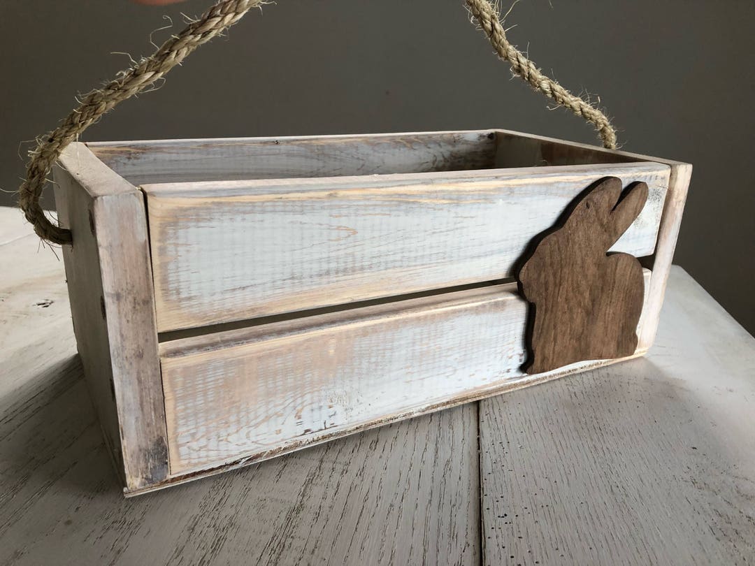 Personalized Easter Basket/wooden Farmhouse Distressed Easter Basket ...