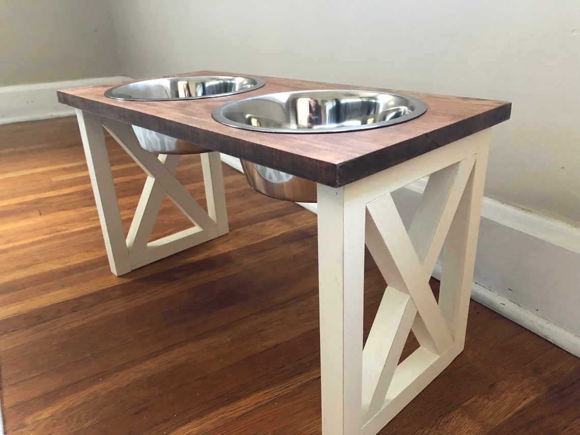 Large Elevated Pet/dog Stand/feeder/waterer/farmhouse Feeder/dog Bowls ...