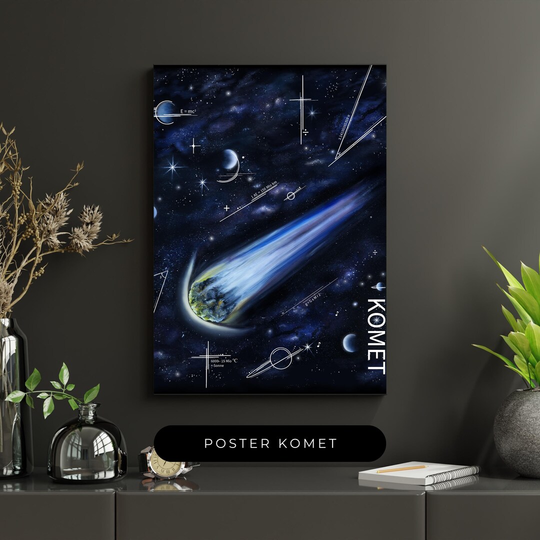 Poster Comet With Black Background - Etsy