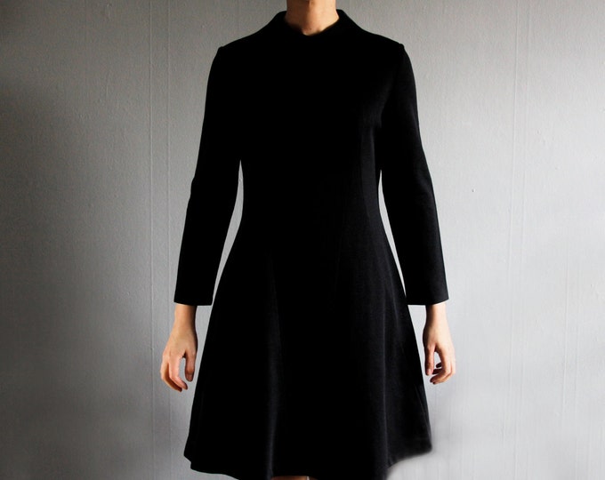 1960's Black Mod Dress M / L - Etsy