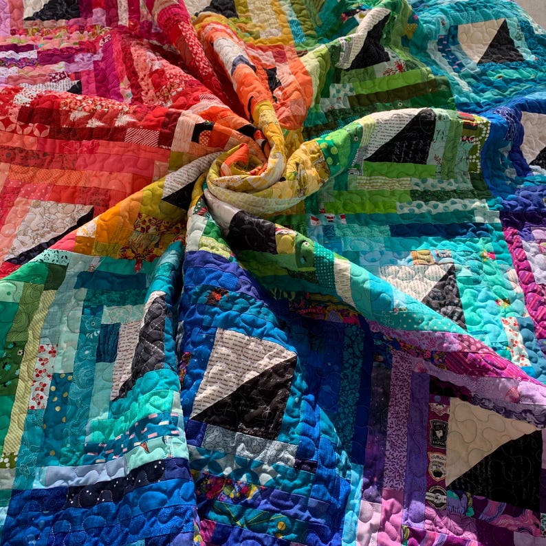String Log Cabin Quilt Quick Tutorial - PDF - Etsy