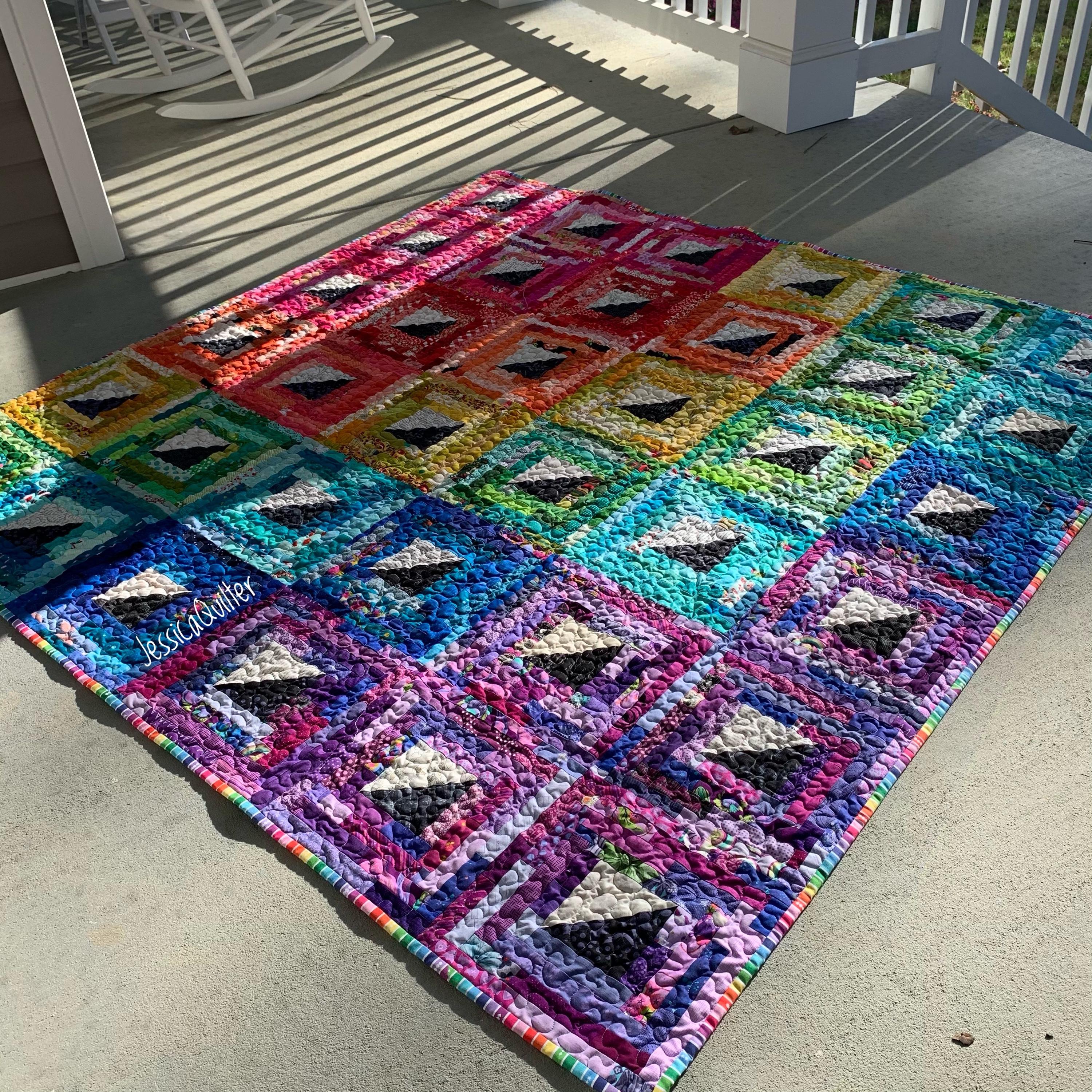 String Log Cabin Quilt Quick Tutorial - PDF - Etsy