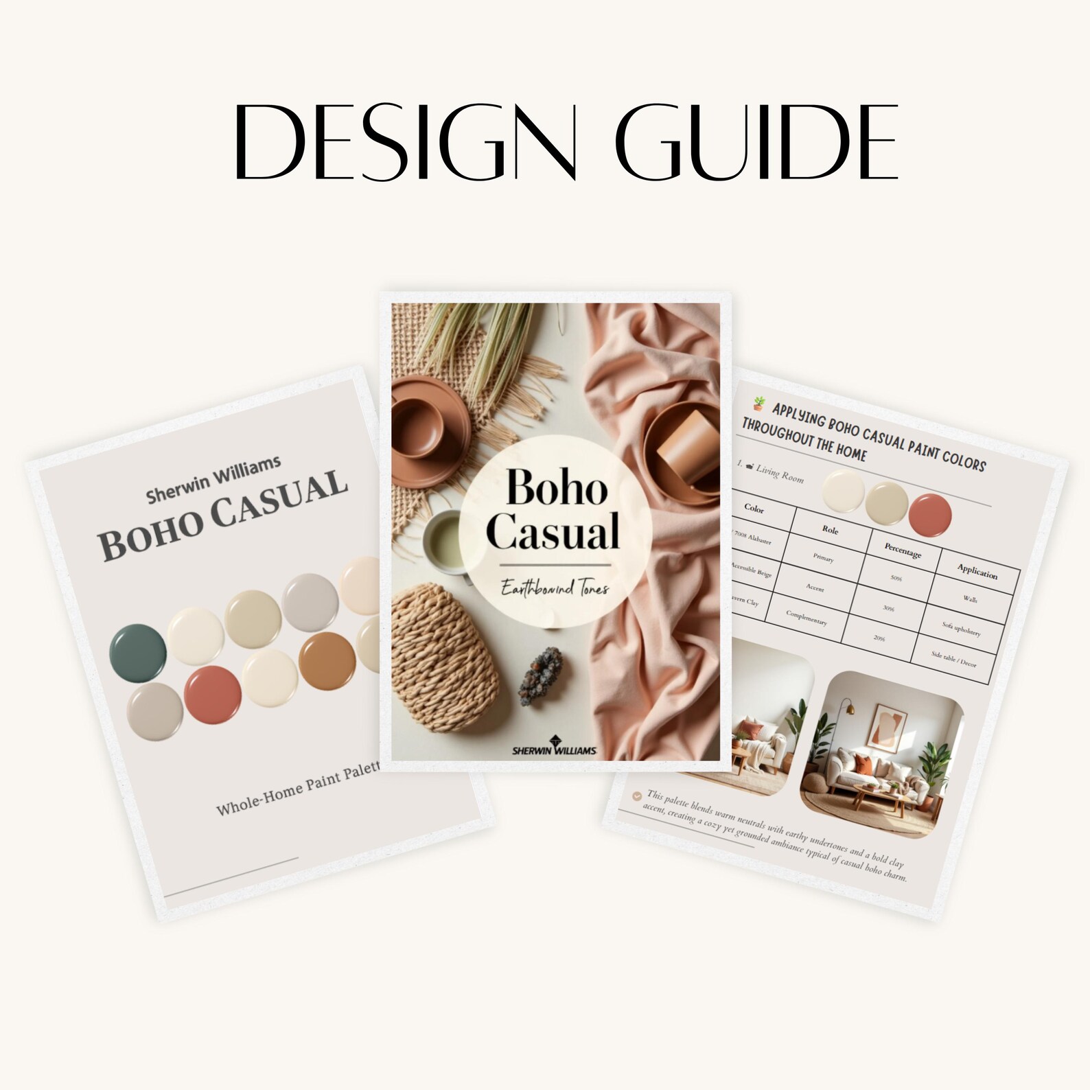 Boho Home Color Palette Guide: Sherwin-williams Paint Colors (digital ...