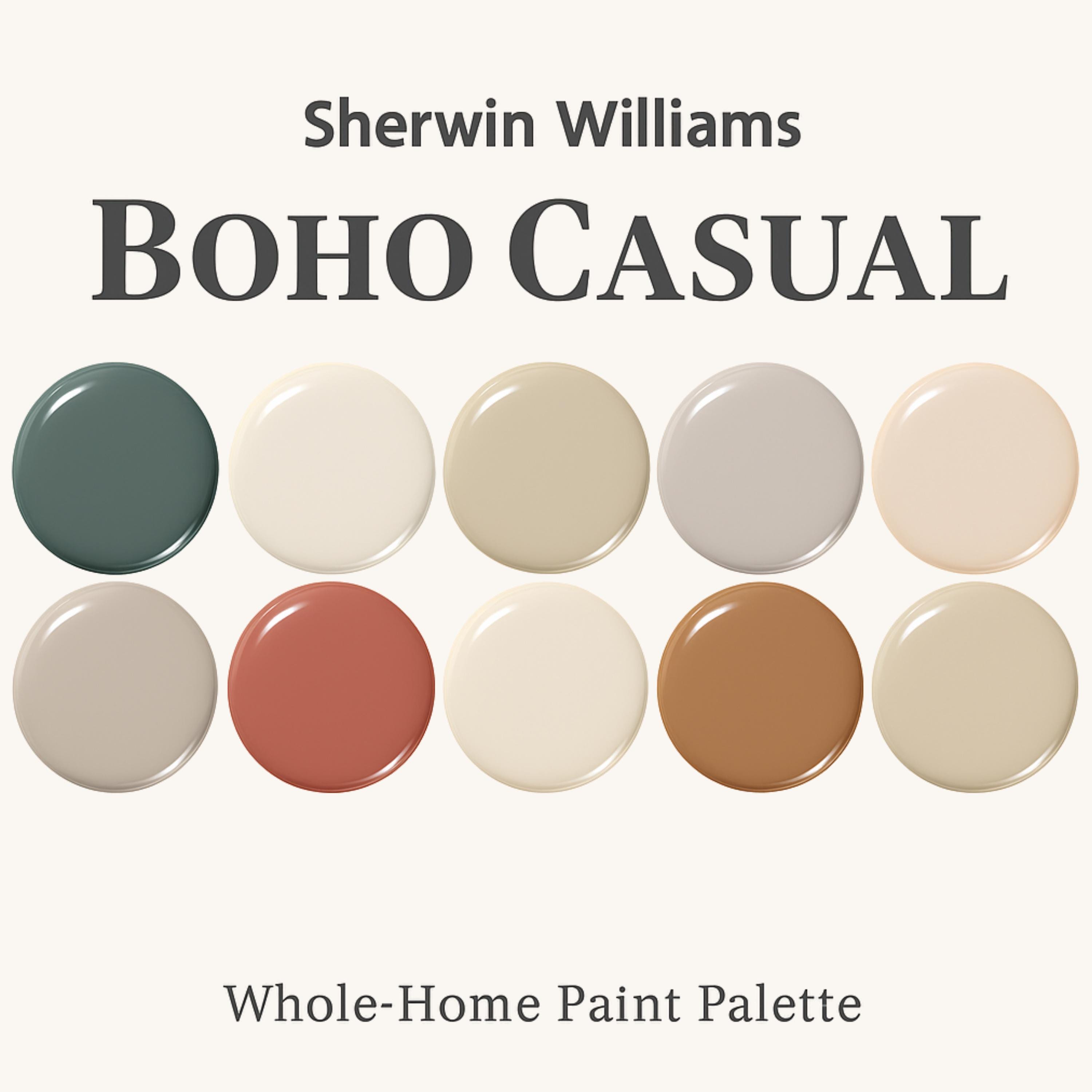 Boho Home Color Palette Guide: Sherwin-williams Paint Colors (digital ...
