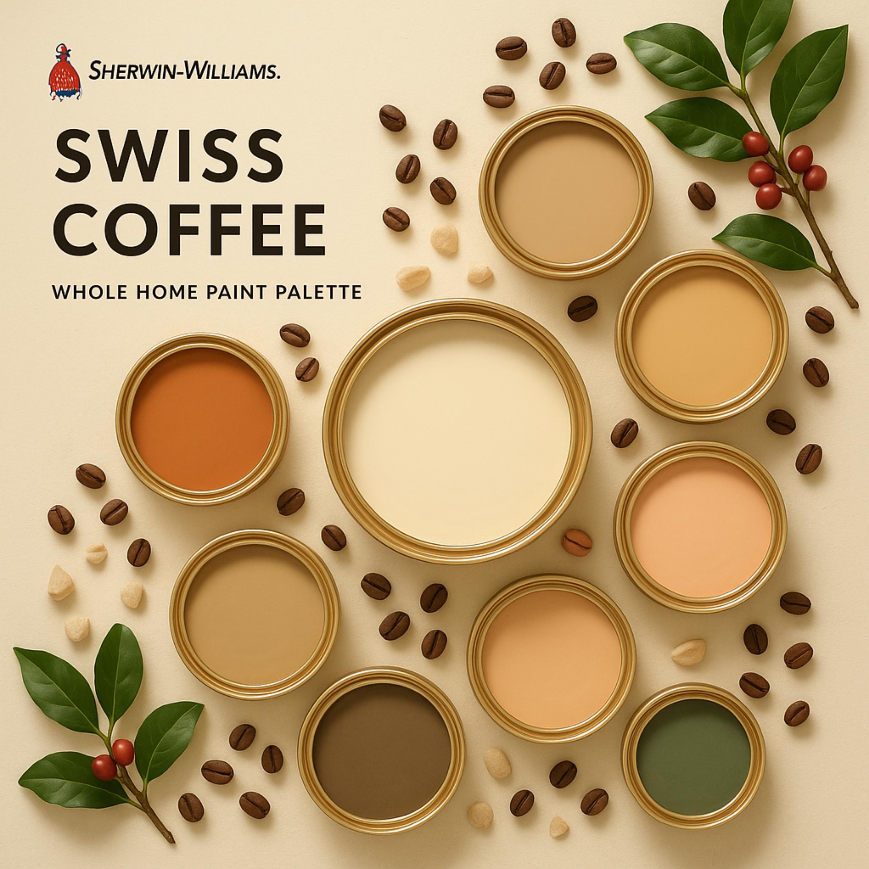Swiss Coffee Sherwin-williams Paint Palette | 8 Warm Neutral Whole Home ...