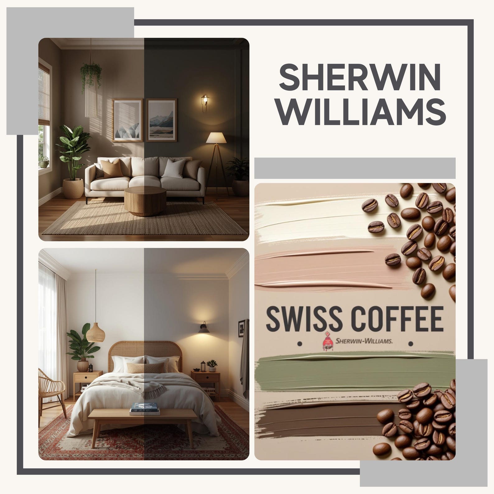 Swiss Coffee Sherwin-williams Paint Palette | 8 Warm Neutral Whole Home ...