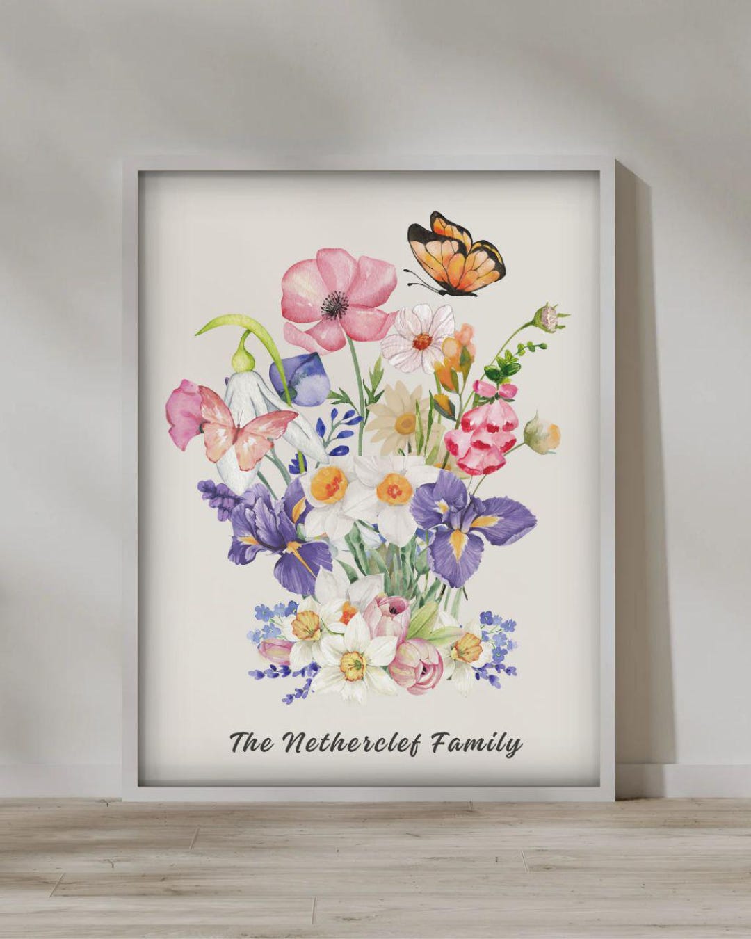 Personalized Family Floral Print – Custom Name Botanical Wall Art - Etsy