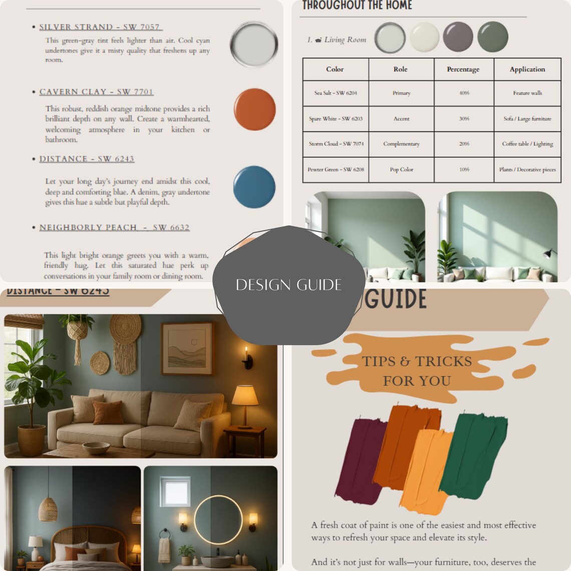 Sherwin Williams Silver Strand Paint Palette: Coastal Farmhouse Color ...