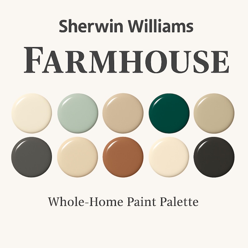 Farmhouse Cottage Color Palette: Sherwin-williams Whole House Paint ...