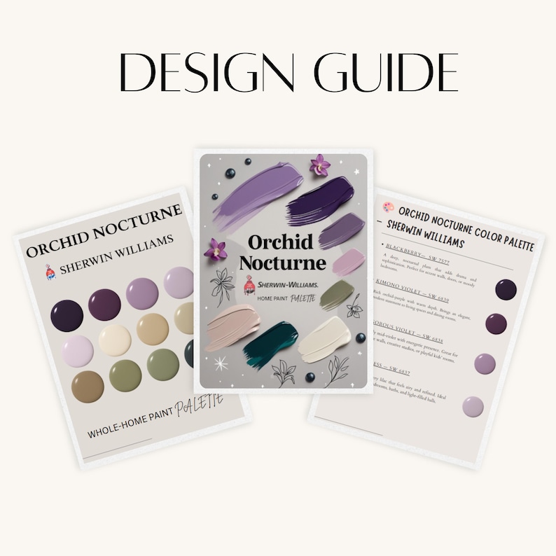 Orchid Nocturne Sherwin-williams Color Palette: Boho Interior (digital ...