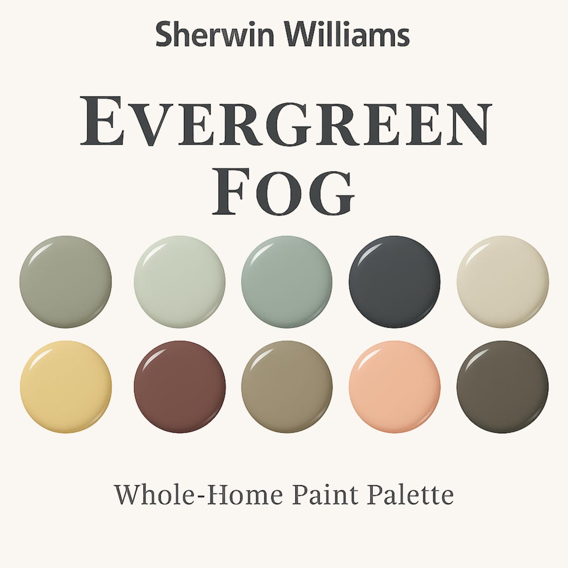 Evergreen Fog Color Palette Guide: Sherwin-williams Paint Combinations ...