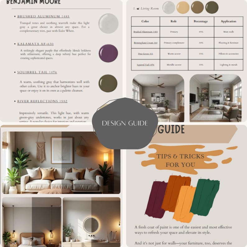 Modern Rustic Paint Color Palette Guide: Benjamin Moore Colors (digital ...