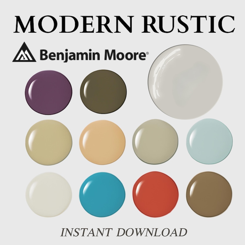 Modern Rustic Paint Color Palette Guide: Benjamin Moore Colors (digital ...