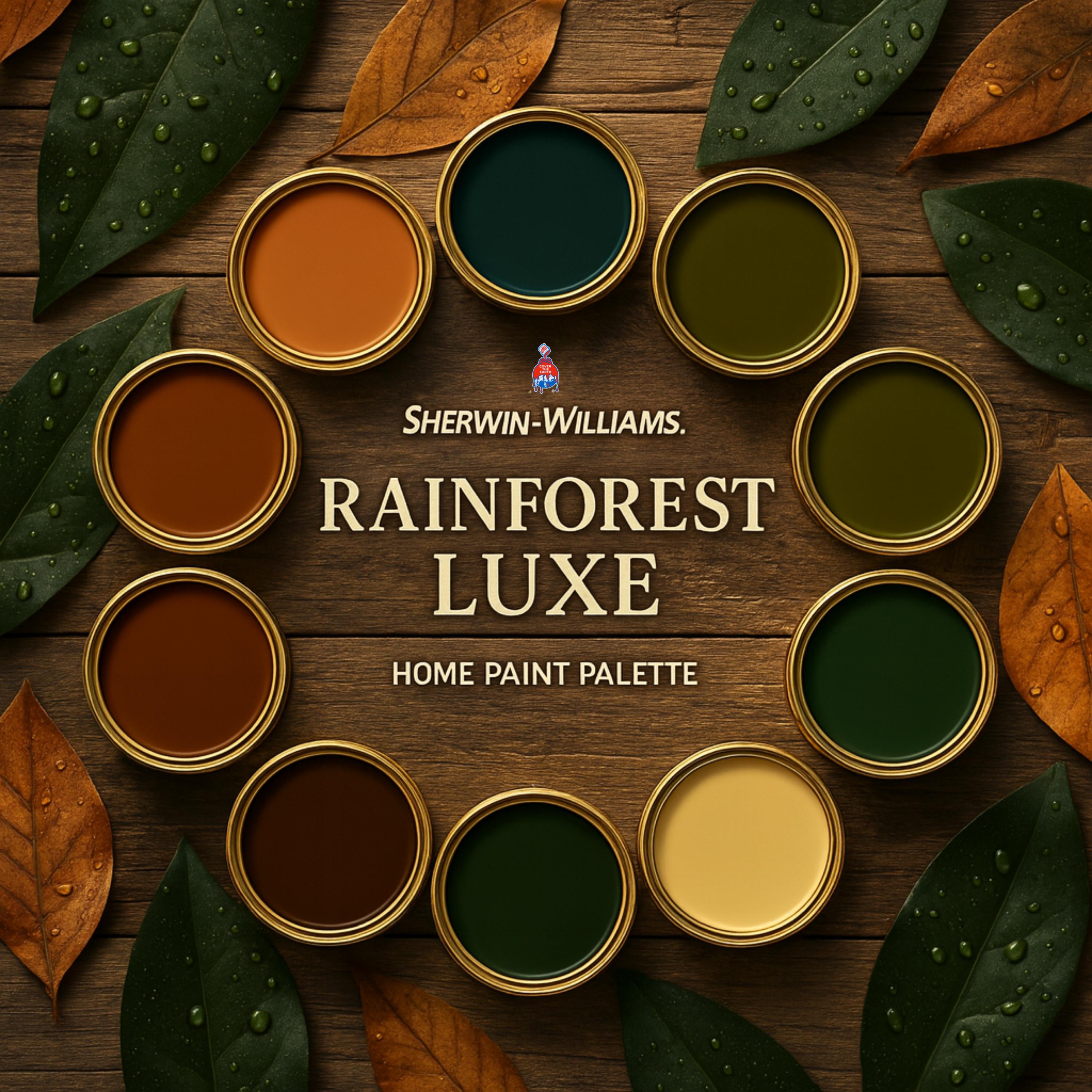 Rainforest Luxe Sherwin-williams Palette: Earthy Green Home Paint ...