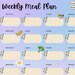 Colourful Weekly Meal Planner Printable | Meal Prep Organizer | Digital ...