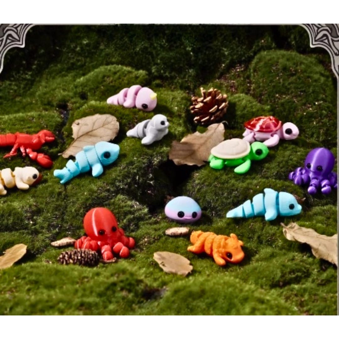 Custom 3D Print Mini Ocean Animals, Detailed Pocket Pets, Articulating ...
