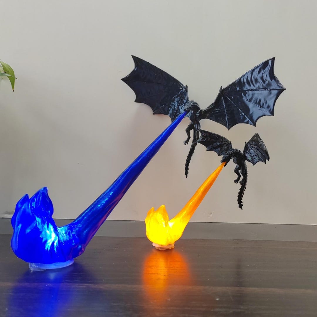 Custom 3D Print Lighting Dragon Flame Book Nook, Luminous Fly-by Fire ...
