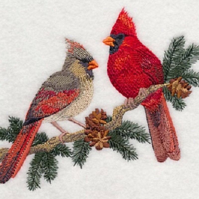 Embroidered Cardinal - Etsy