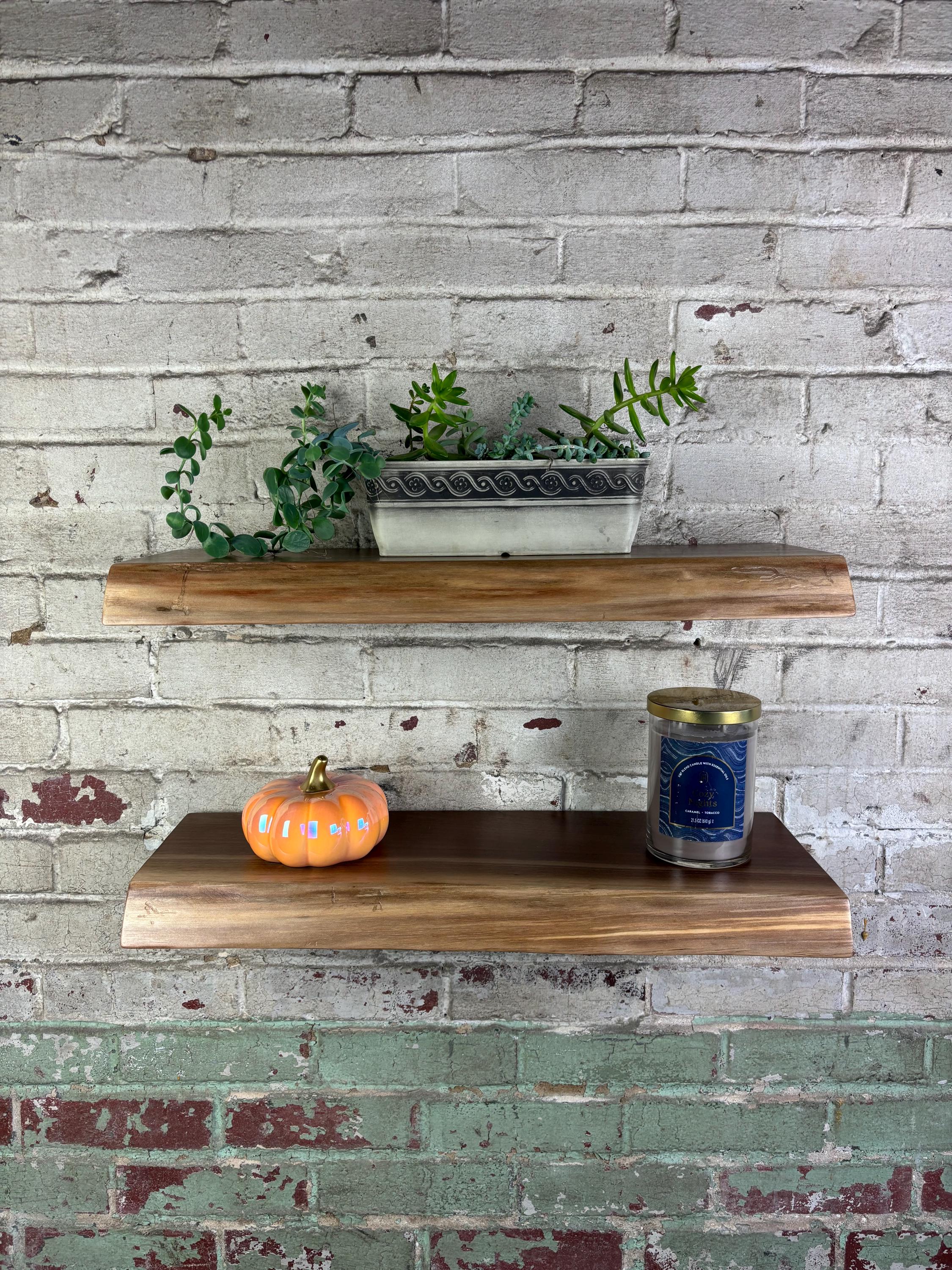 Live Edge Floating Shelf by Woodrich - Etsy